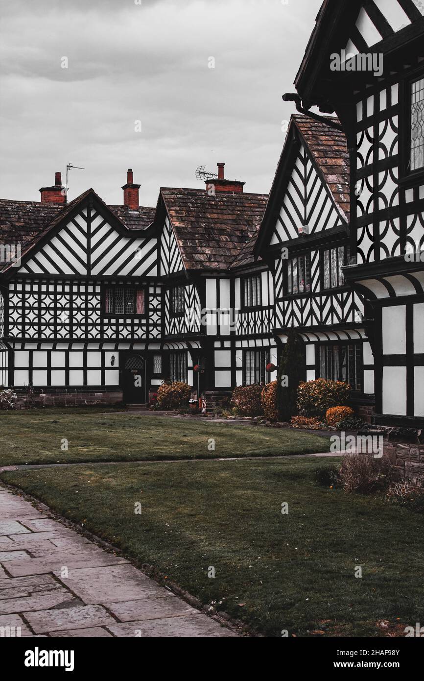 Tudor houses in Residential Port Sunlight, a peaceful Merseyside ...