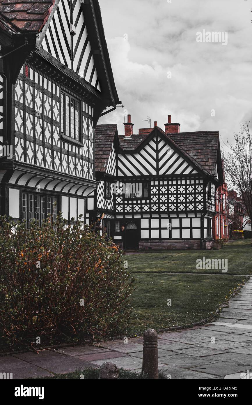 Tudor houses in Residential Port Sunlight, a peaceful Merseyside ...