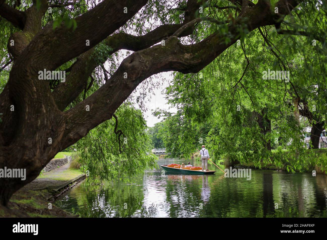 Punting boat along the river Stock Photo - Alamy