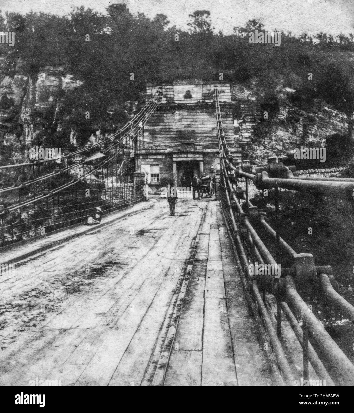 The Union Chain Bridge in the 1860s, the bridge was opened in 1820 and ...