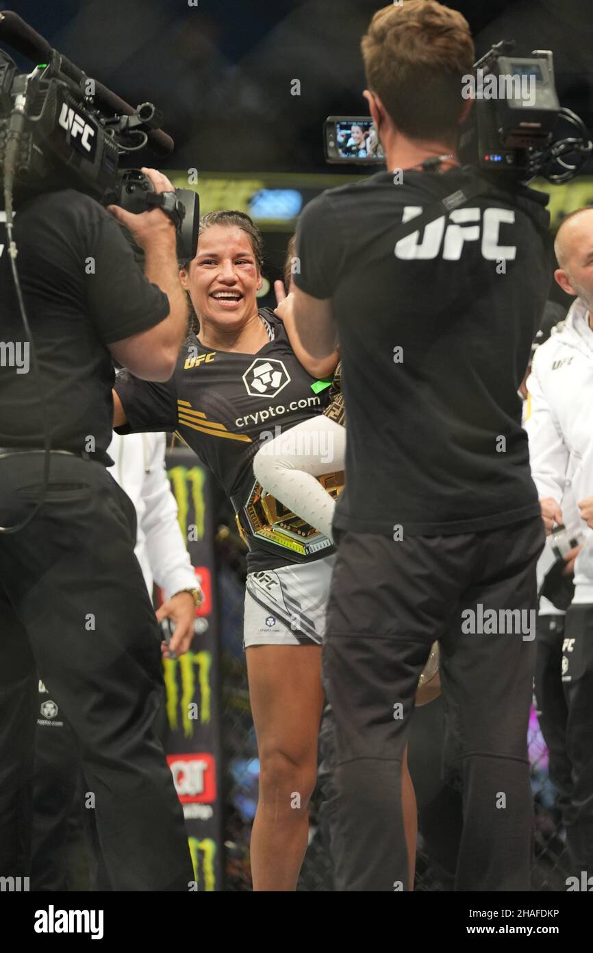 Las Vegas Nv December 11 Amanda Nunes Red Glove Tape And Julianna Pena Blue Glove Tape