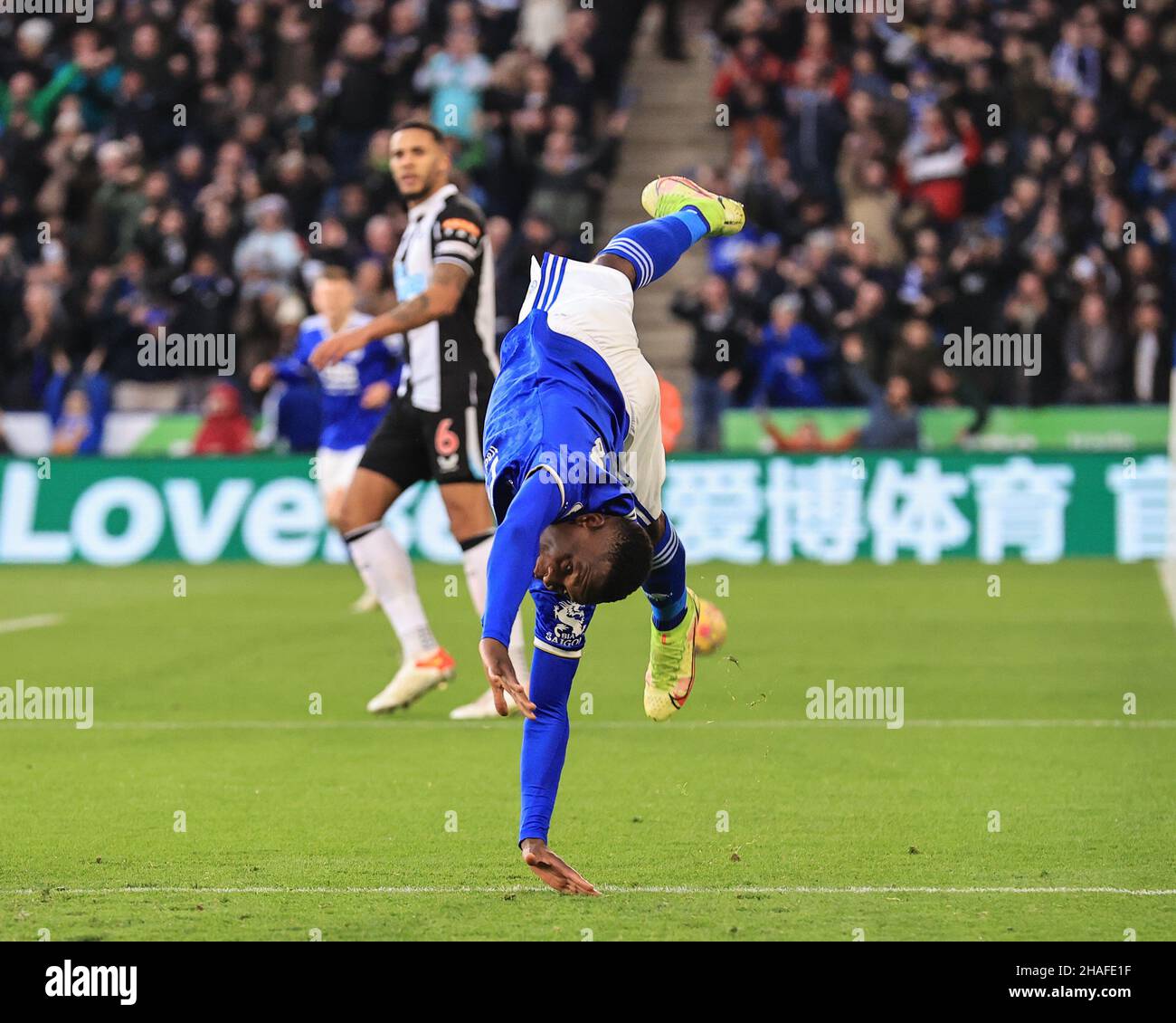 Patson Daka #29 of Leicester City celebrates his goal to make it 2-0 ...