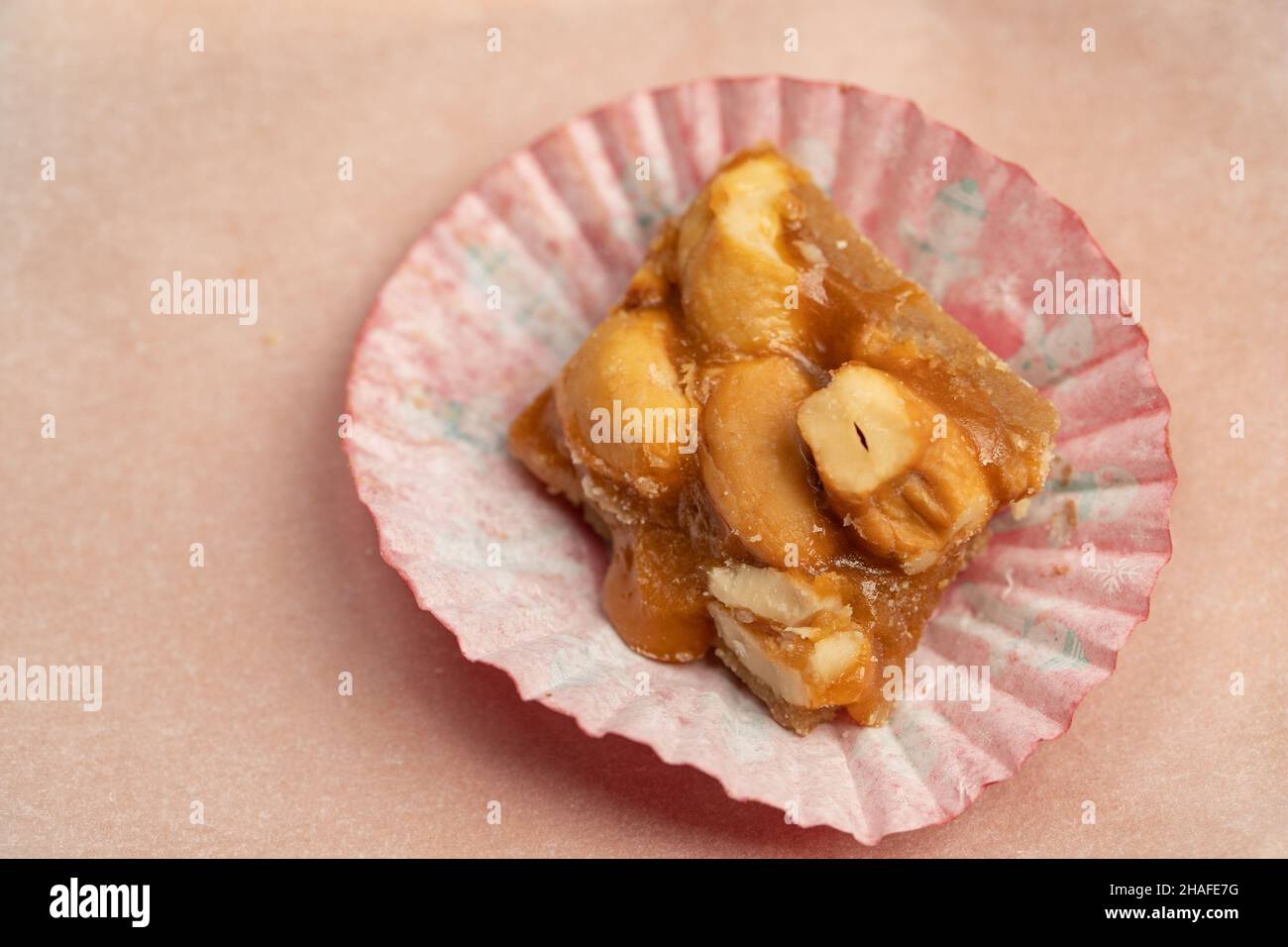 Home Made Cashew Peanut Brittle Bar Candy in Candy Wrapper Stock Photo ...