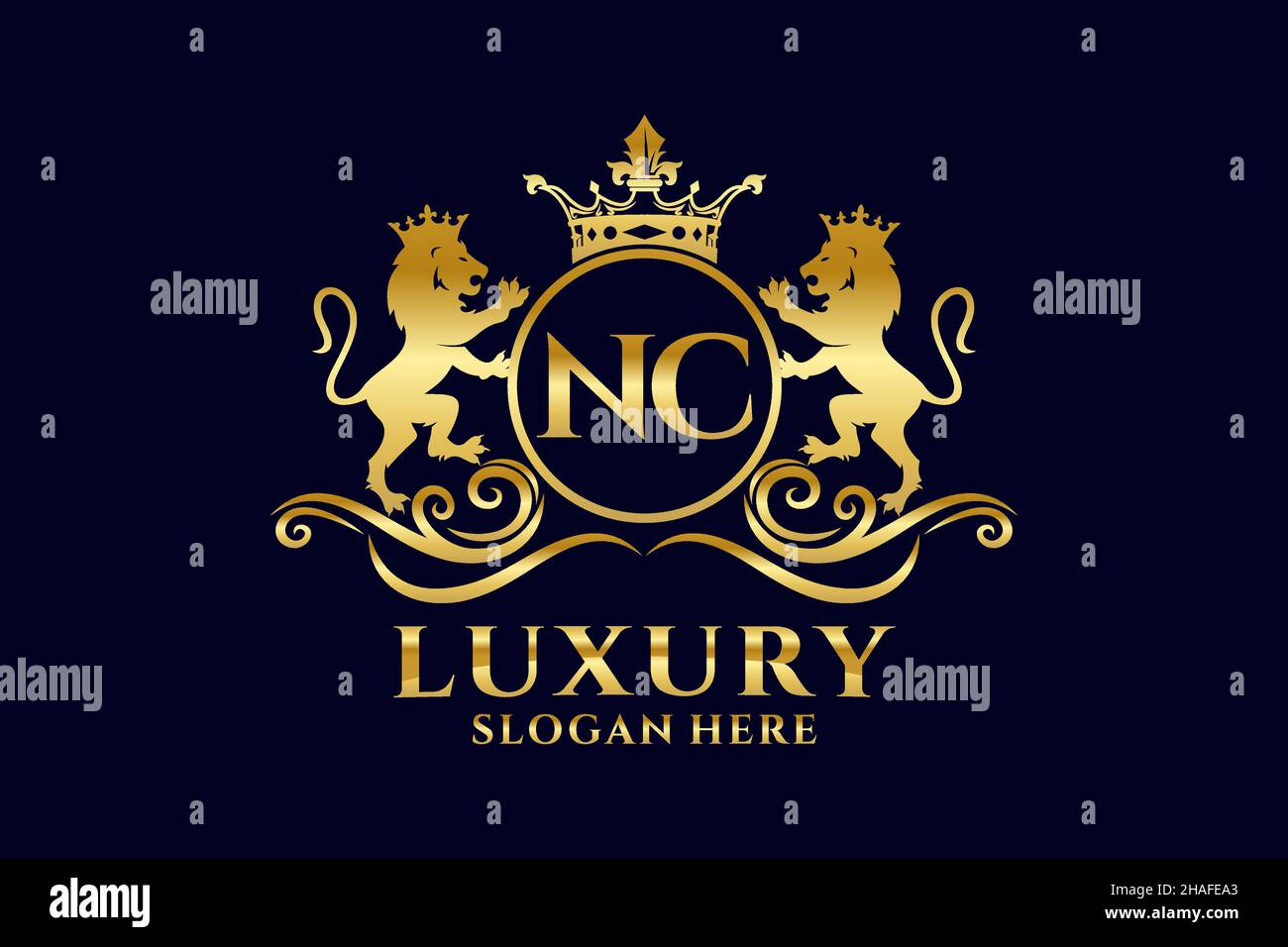 NC Letter Lion Royal Luxury Logo template in vector art for luxurious ...