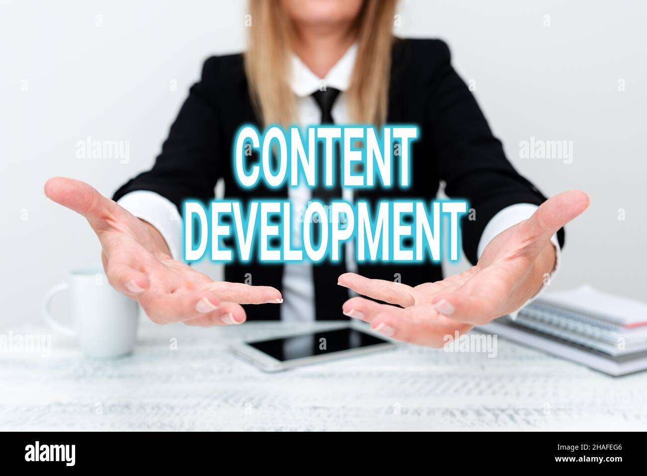 Sign displaying Content Development. Concept meaning Specialized in ...