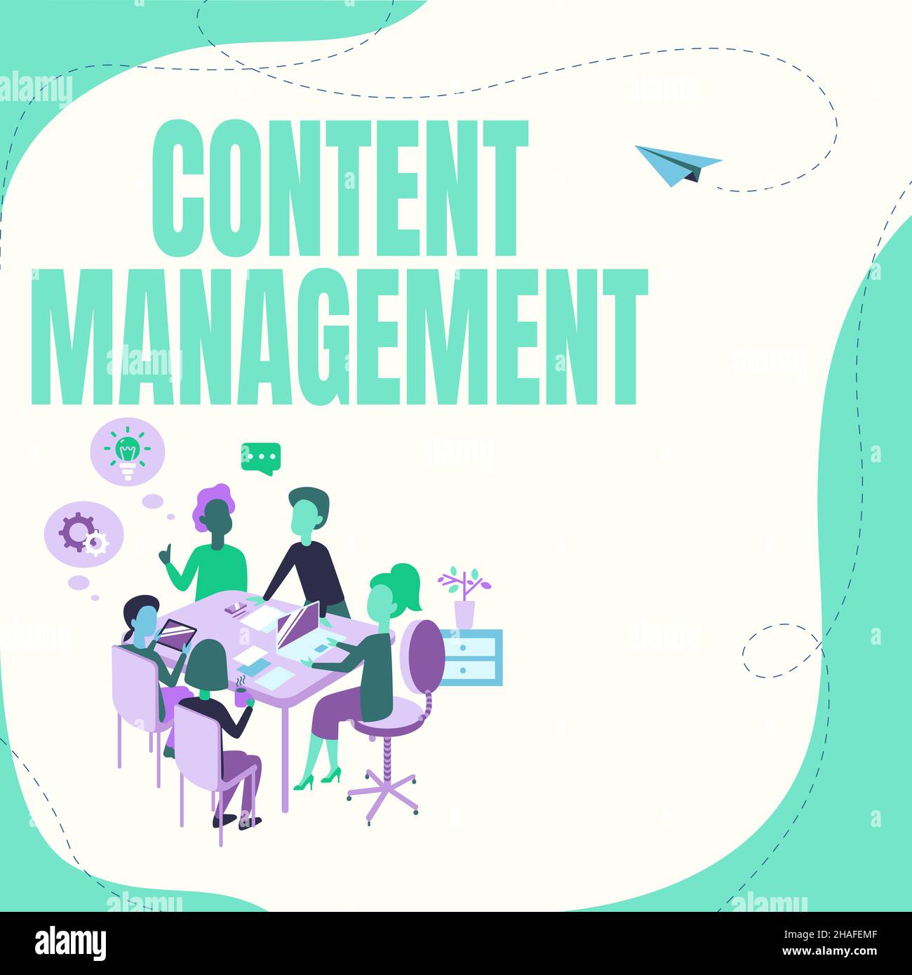 Text caption presenting Content Management. Business overview Process ...