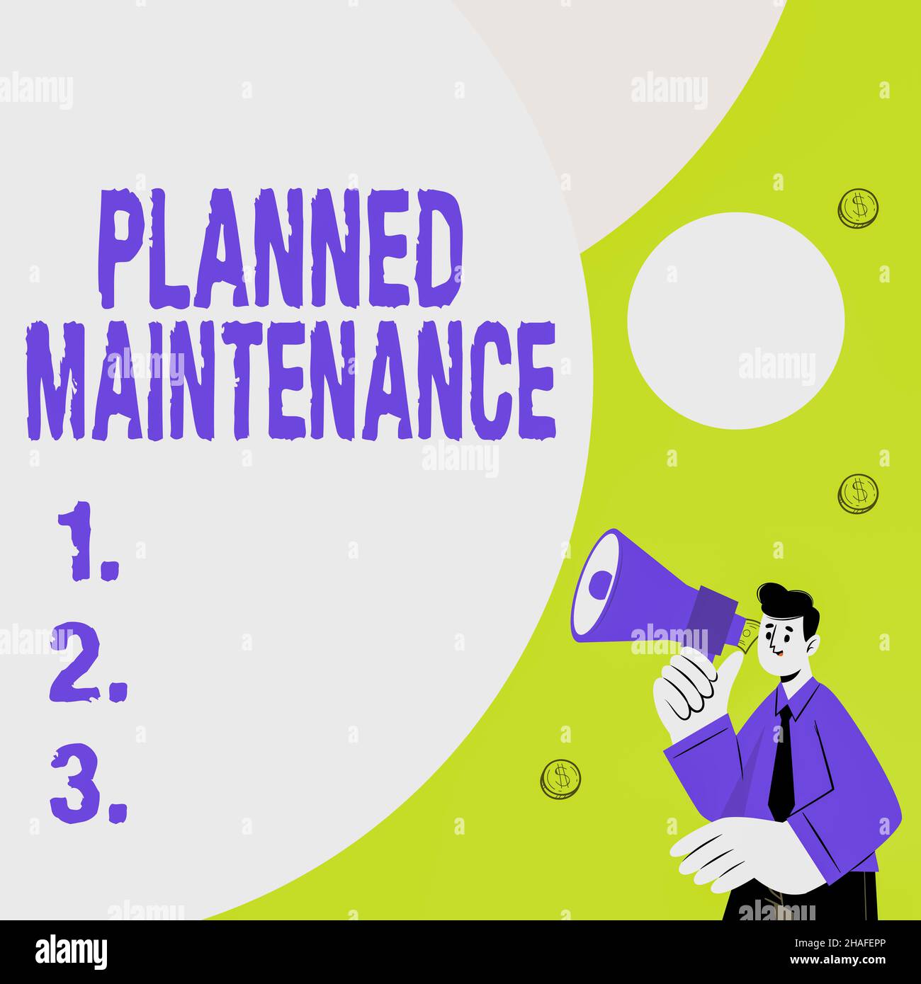 Hand writing sign Planned Maintenance. Business concept Check ups to be ...