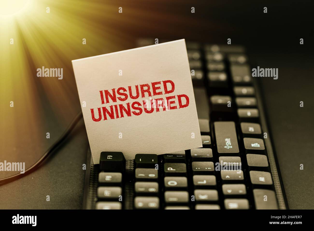 Inspiration showing sign Insured Uninsured. Business approach Company ...