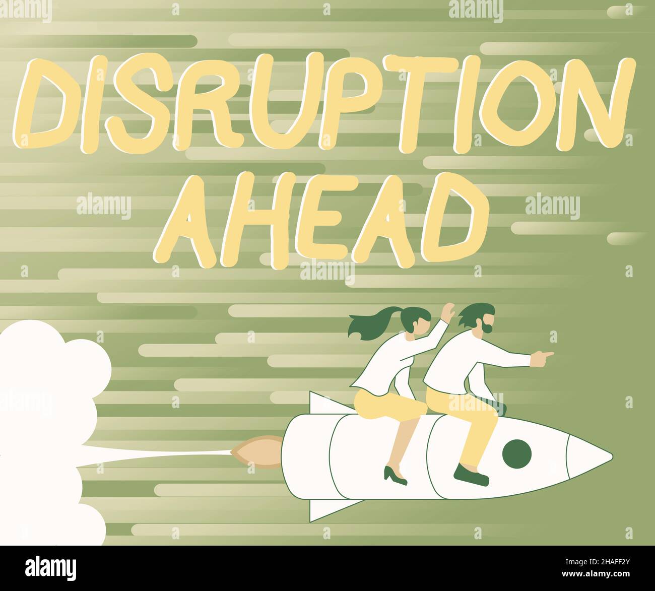 Conceptual display Disruption Ahead. Business showcase Transformation ...