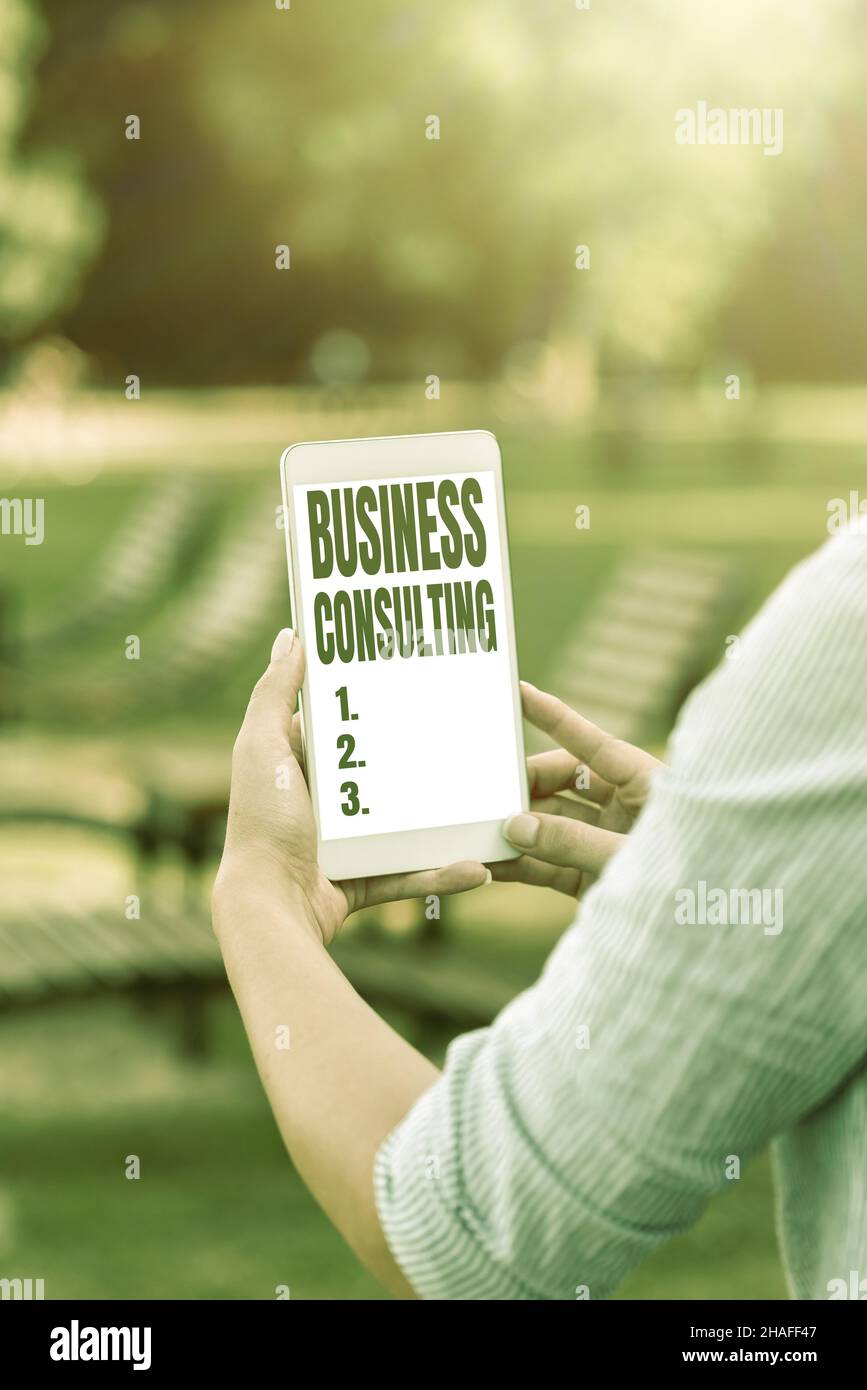 Conceptual caption Business Consulting. Business overview Blends ...