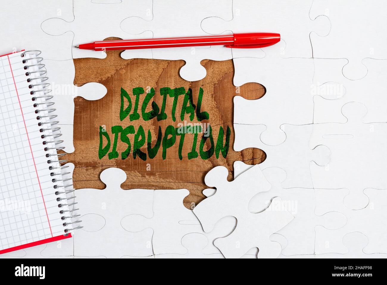 Conceptual display Digital Disruption. Business showcase Changes that ...