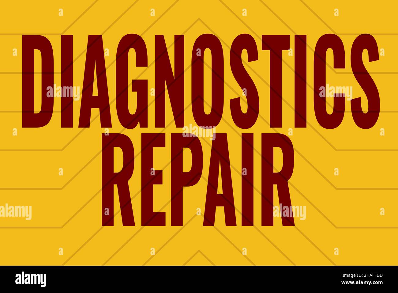 Hand writing sign Diagnostics Repair. Concept meaning A program or ...
