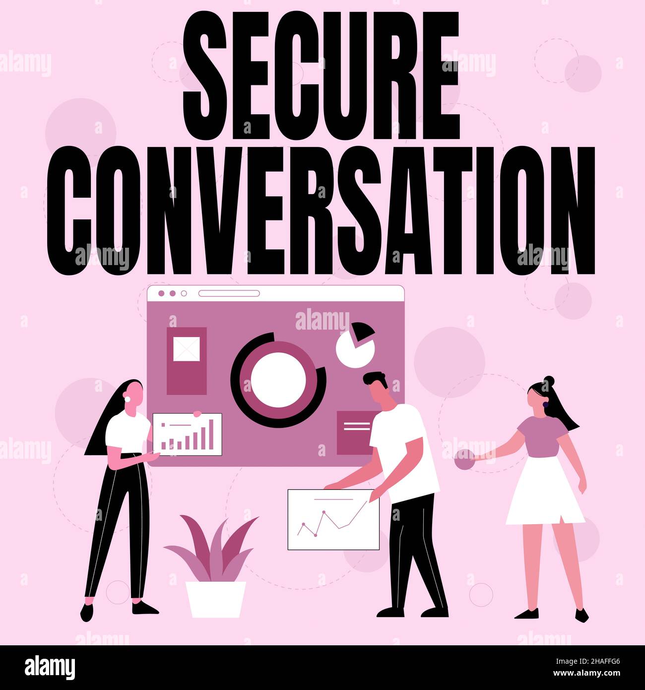 Conceptual display Secure Conversation. Business idea Secured Encrypted ...