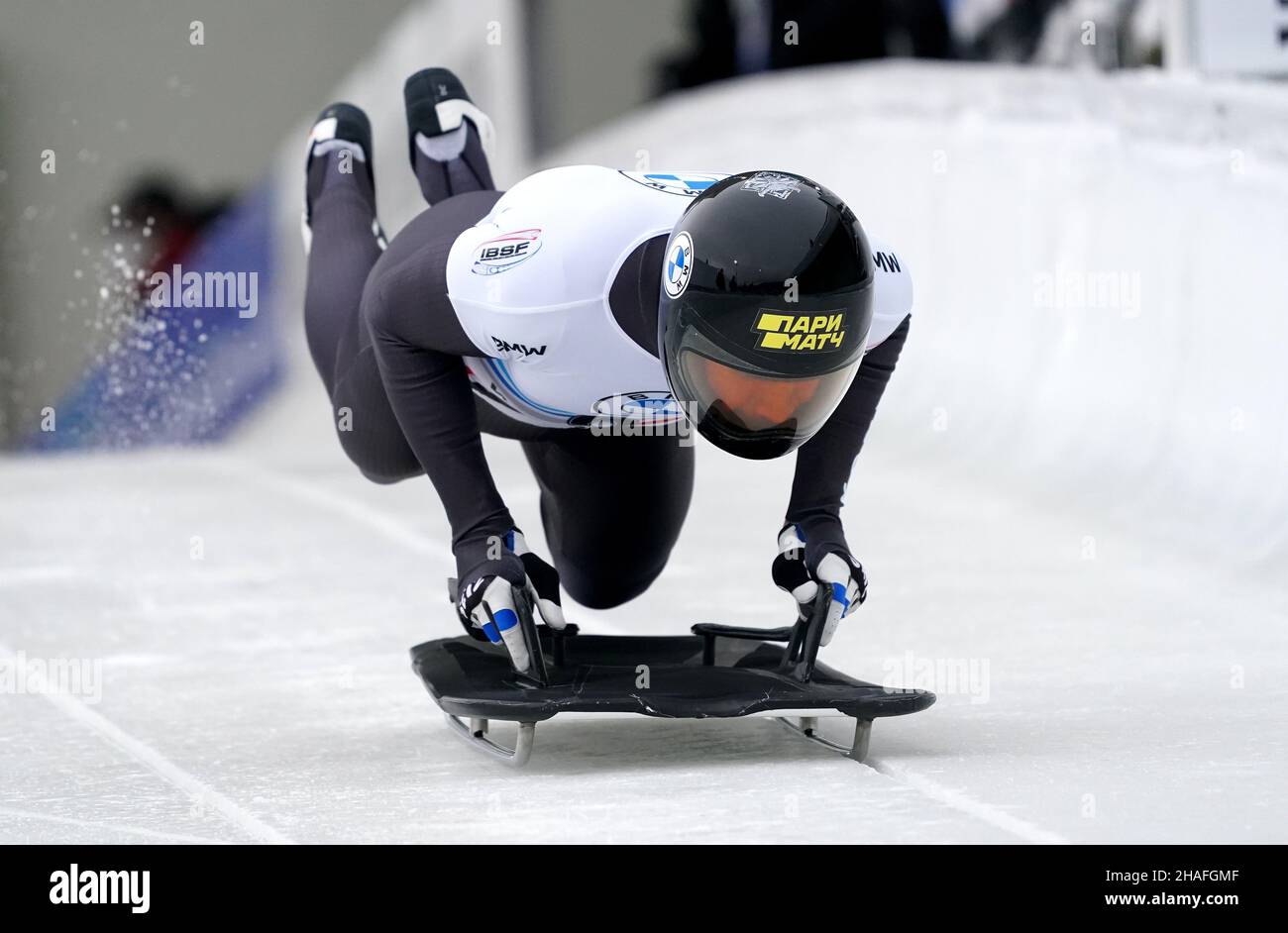 Alexander Tretiakov (RUS) in action during the first run of BMW IBSF ...