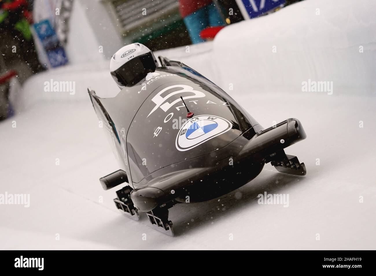 Margot Boch (FRA) in action in first run in monobob women during BMW ...