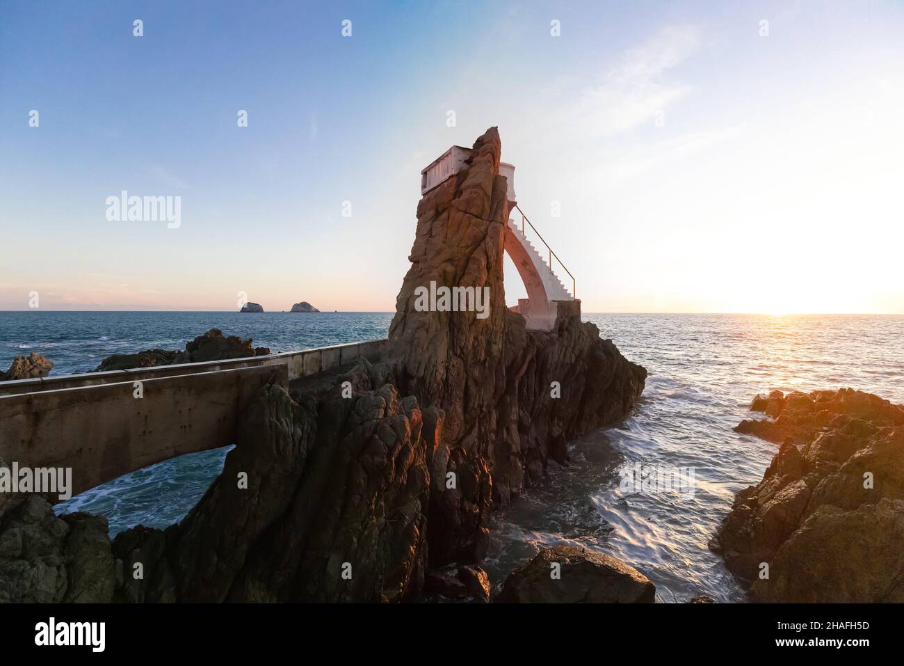 Famous Mazatlan sea promenade, El Malecon, with ocean lookouts, tourist ...