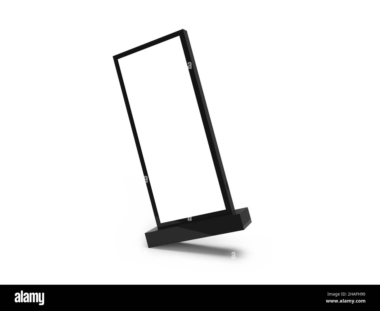 Neon Box Sign 3D Illustration Mockup Scene on Isolated Background Stock ...