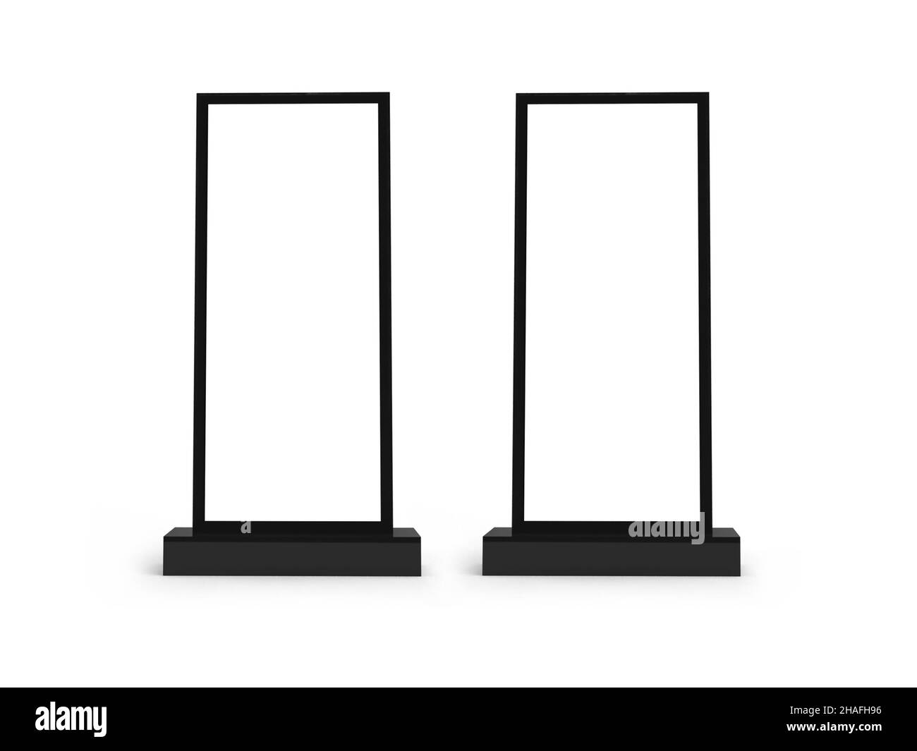 Neon Box Sign 3D Illustration Mockup Scene on Isolated Background Stock ...