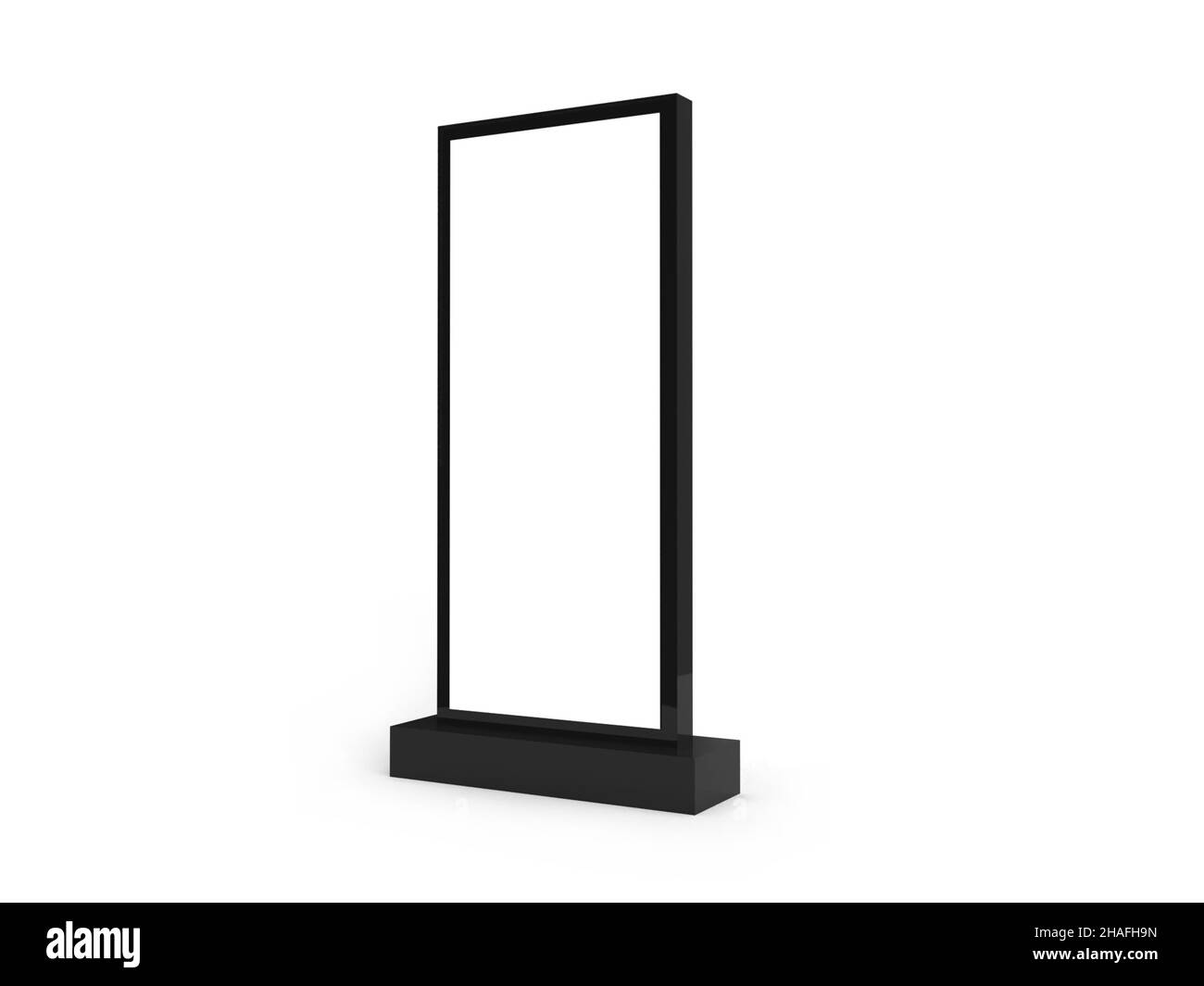 Neon Box Sign 3D Illustration Mockup Scene on Isolated Background Stock ...