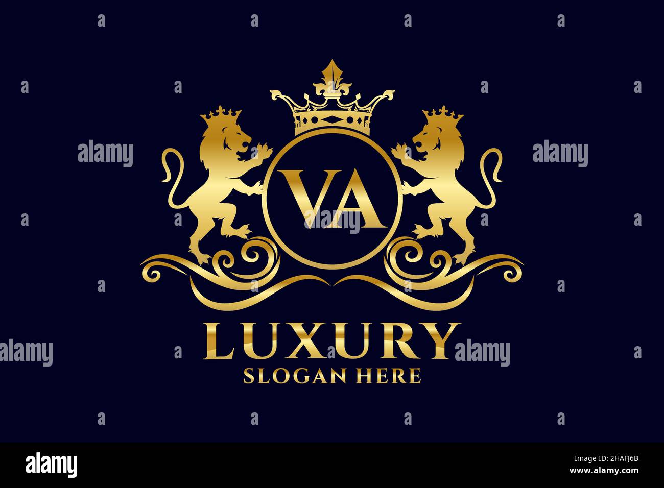 VA Letter Lion Royal Luxury Logo template in vector art for luxurious ...