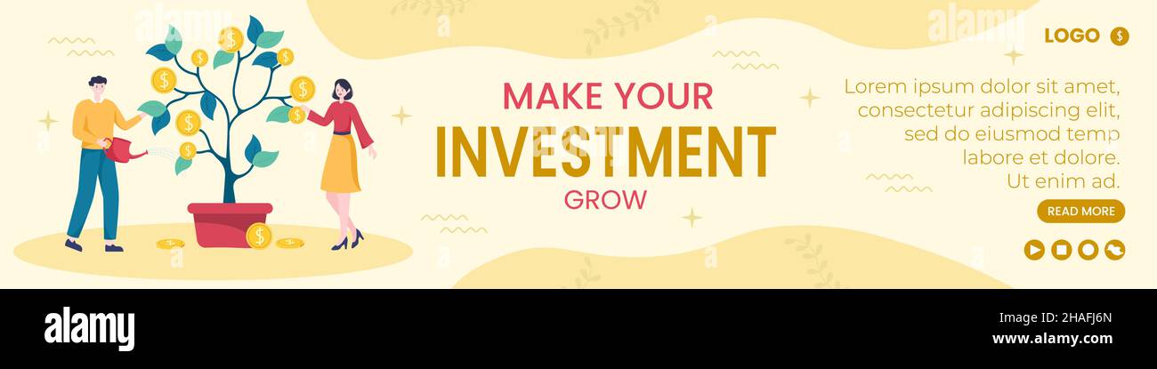 Real Estate Investment Banner Template Flat Design Illustration ...