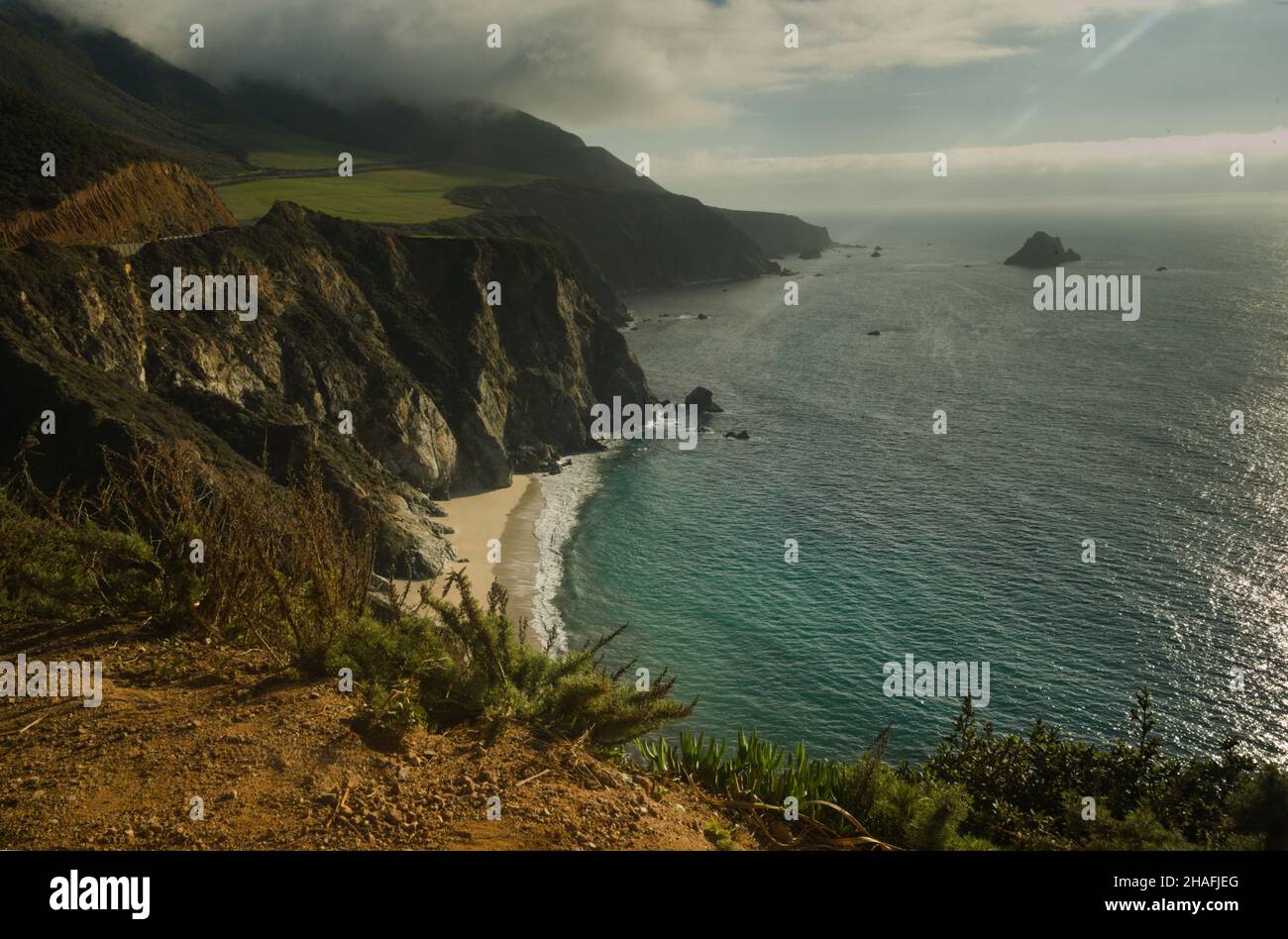 California's natural beauty, coastline of scenic highway 1 drive, in ...