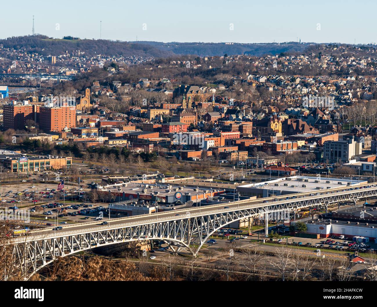 The Homestead Grays Bridge spanning over the Monongahela river and ...