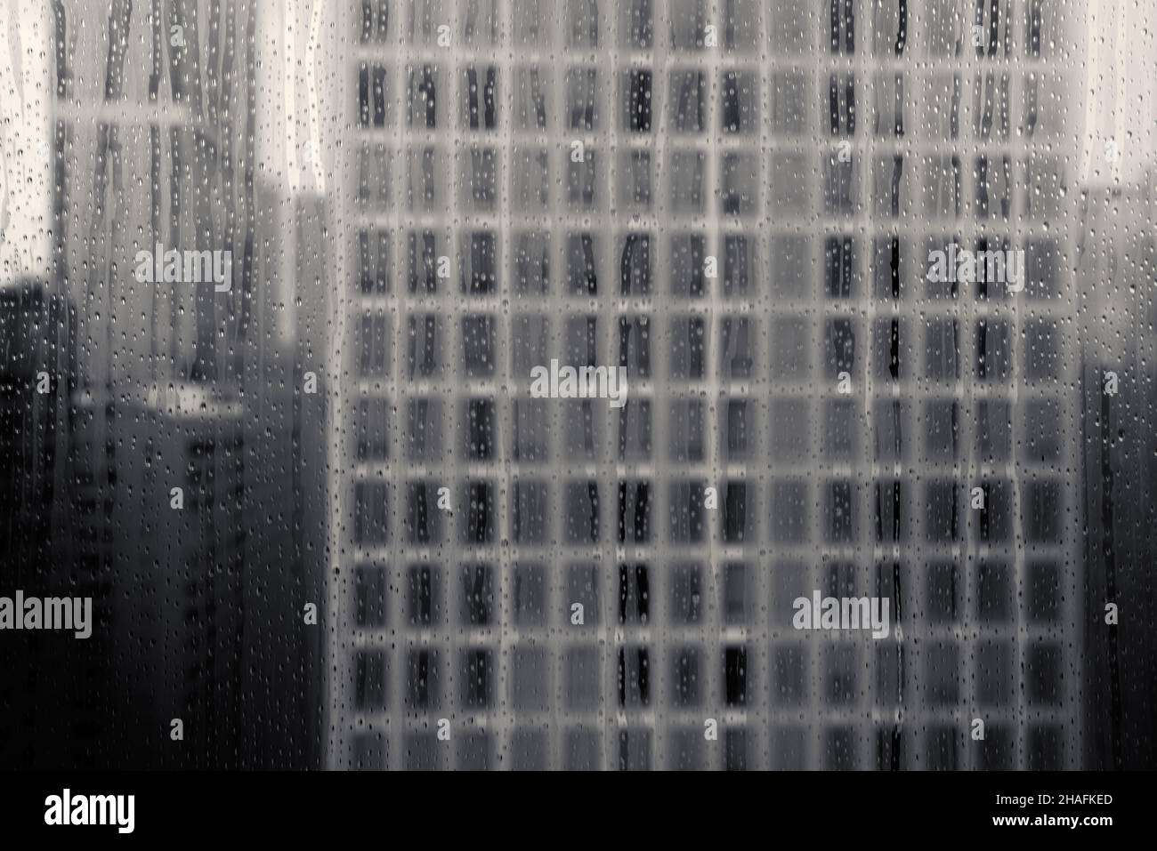 urban window view on a rainy day Stock Photo - Alamy