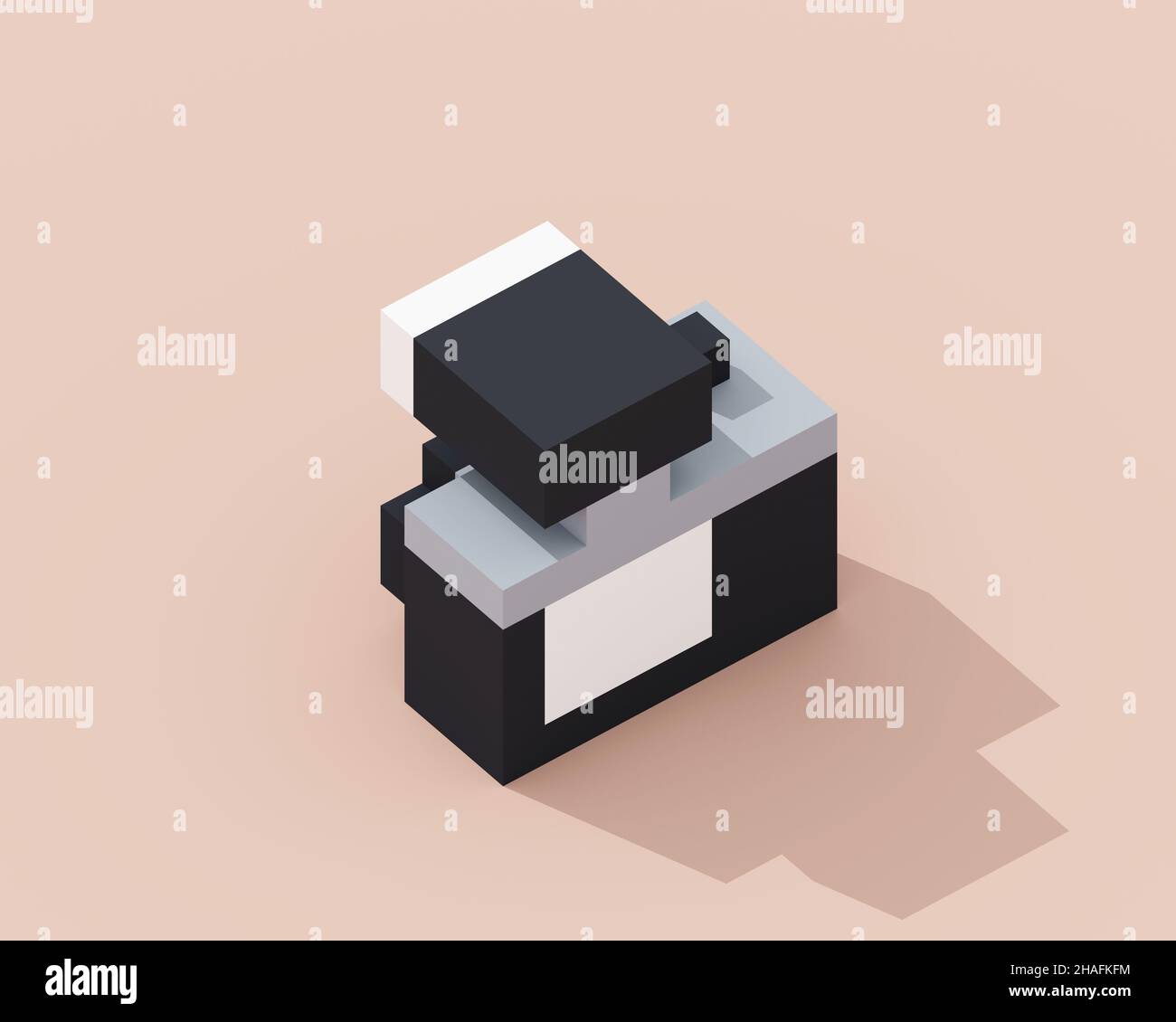 Digital camera, a digital art of mirrorless camera with flashlight in ...