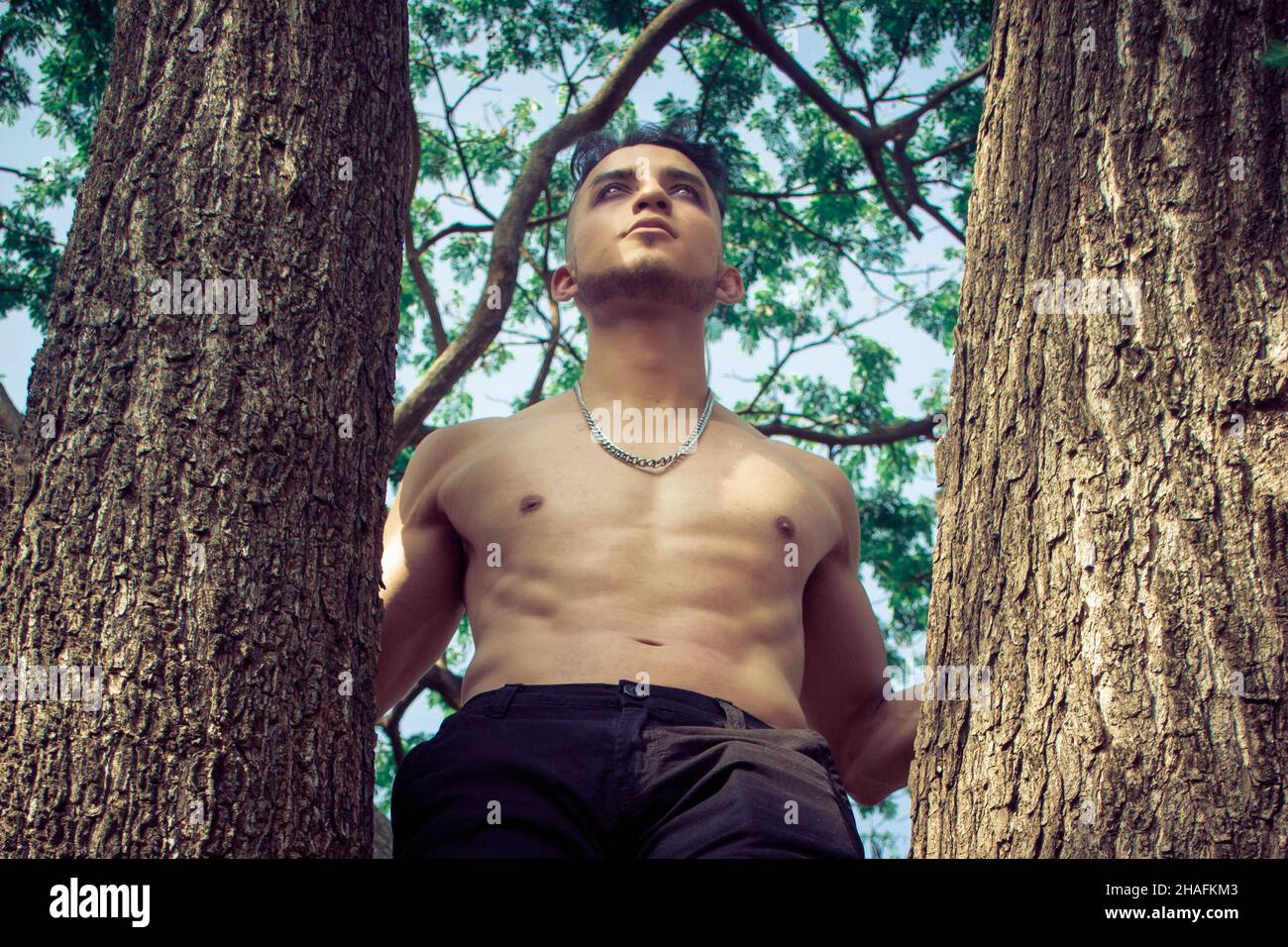 Beautiful shot of the young man posing for a professional shoot Stock ...