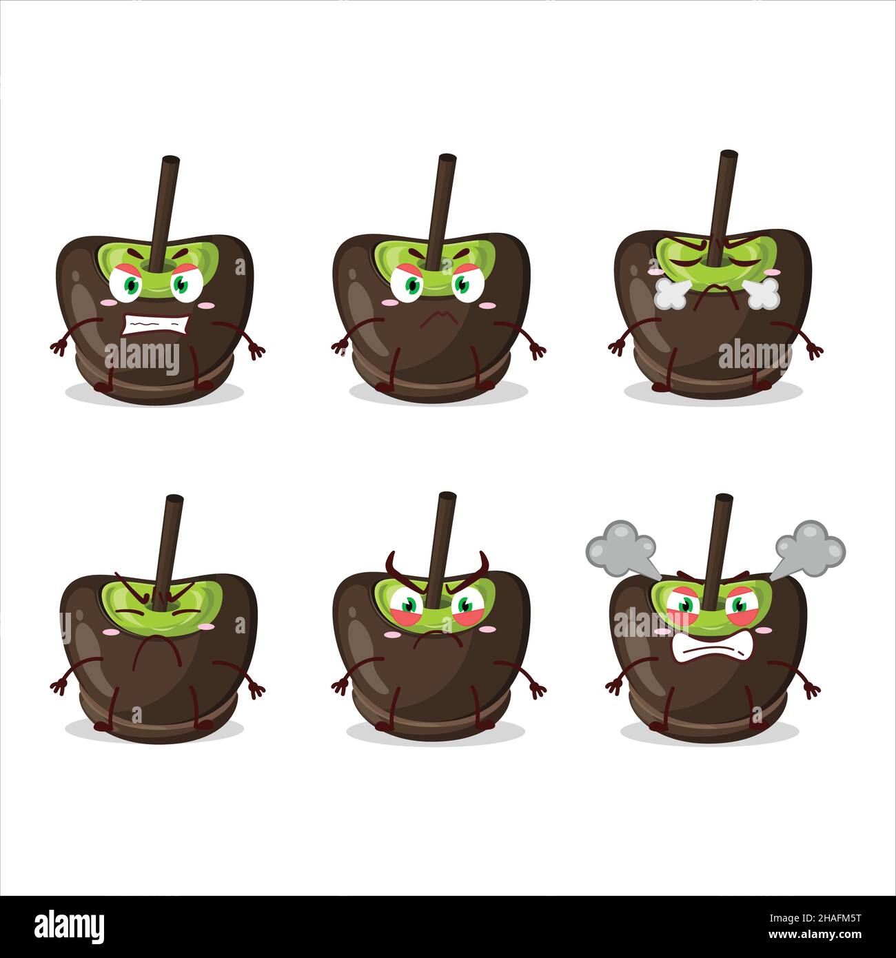 Chocolate sugar candy cartoon character with various angry expressions ...