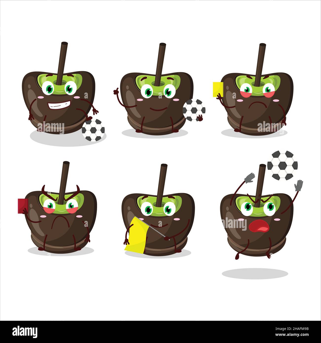 Chocolate Sugar Candy Cartoon Character Working As A Football Referee