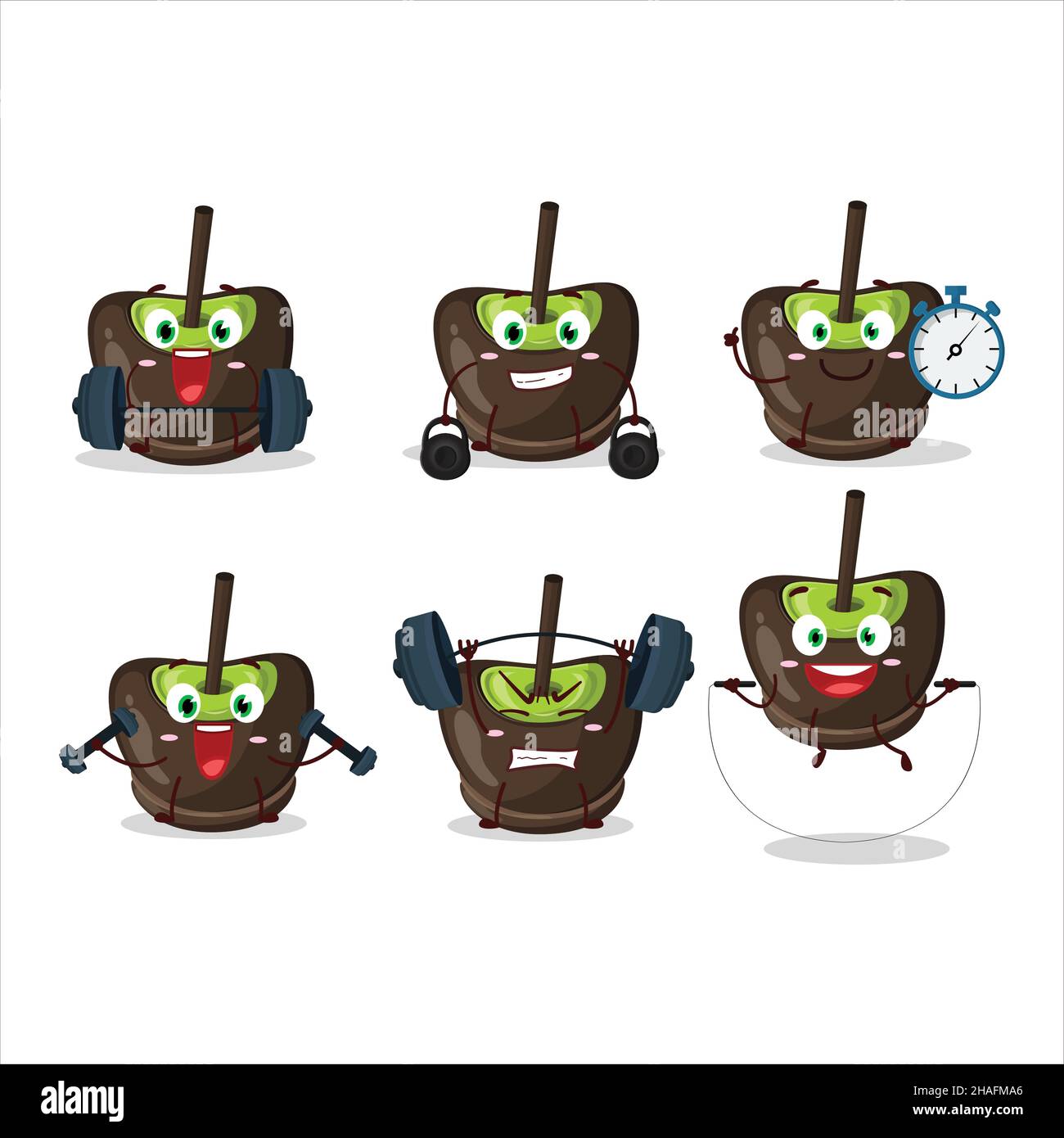 A healthy chocolate sugar candy cartoon style trying some tools on ...