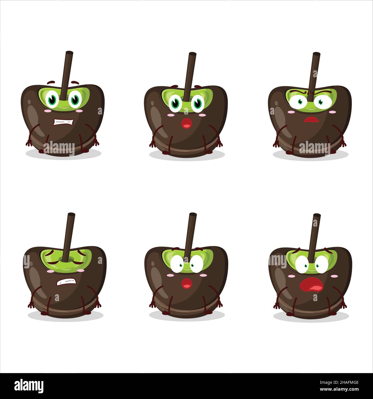 Character cartoon of chocolate sugar candy with scared expression ...
