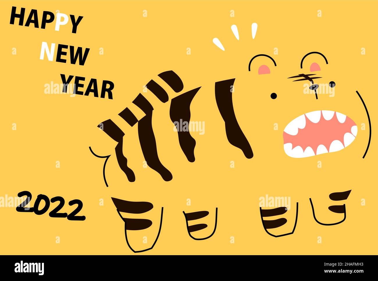This is a illustration of Japanese New Years card for the Tiger year in ...