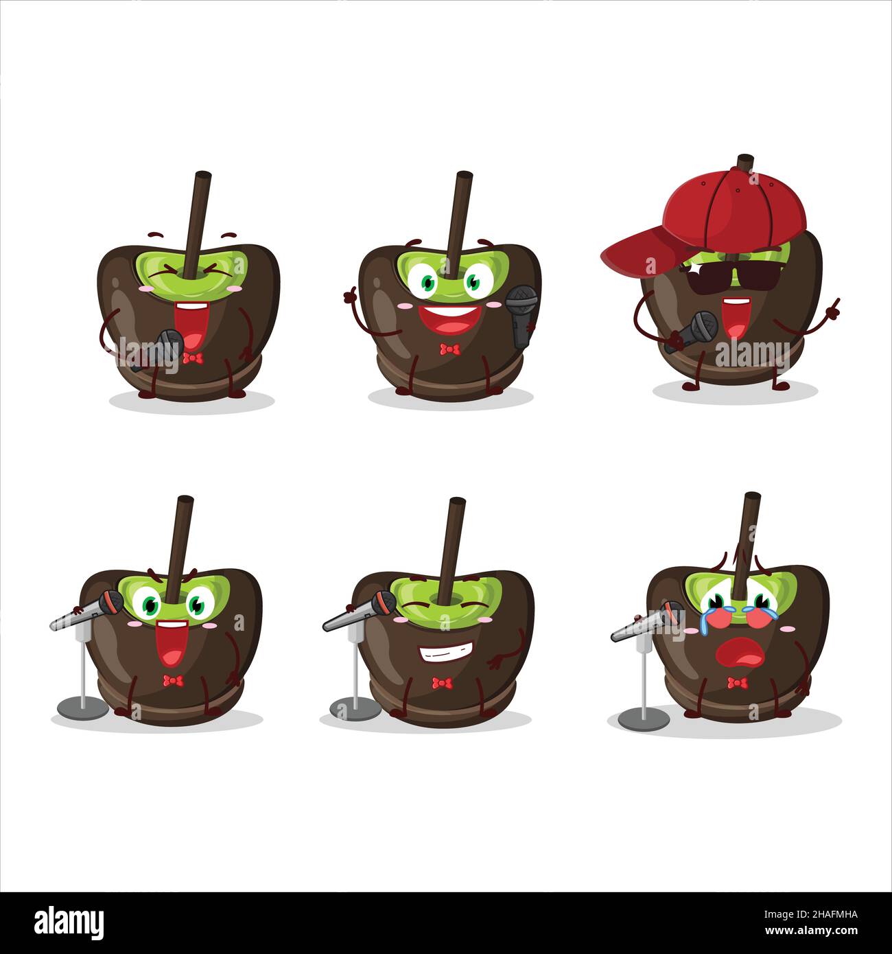 A Cute Cartoon design concept of chocolate sugar candy singing a famous ...