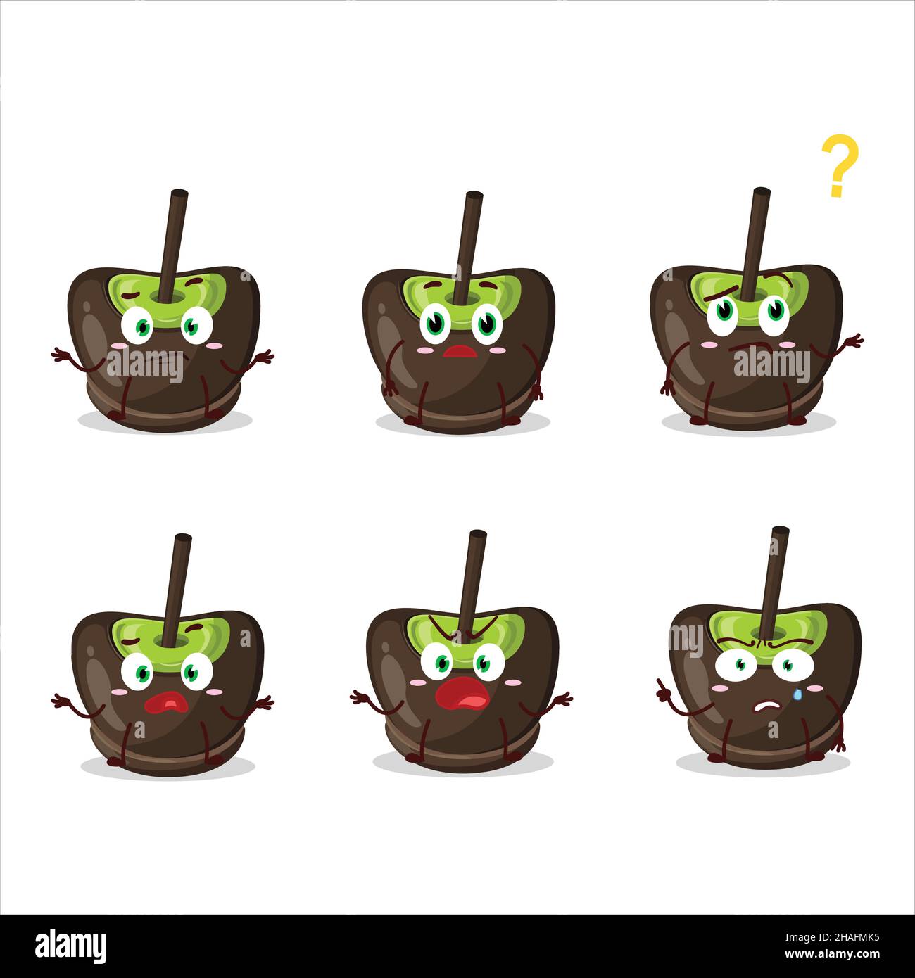 Cartoon character of chocolate sugar candy with what expression. Vector ...