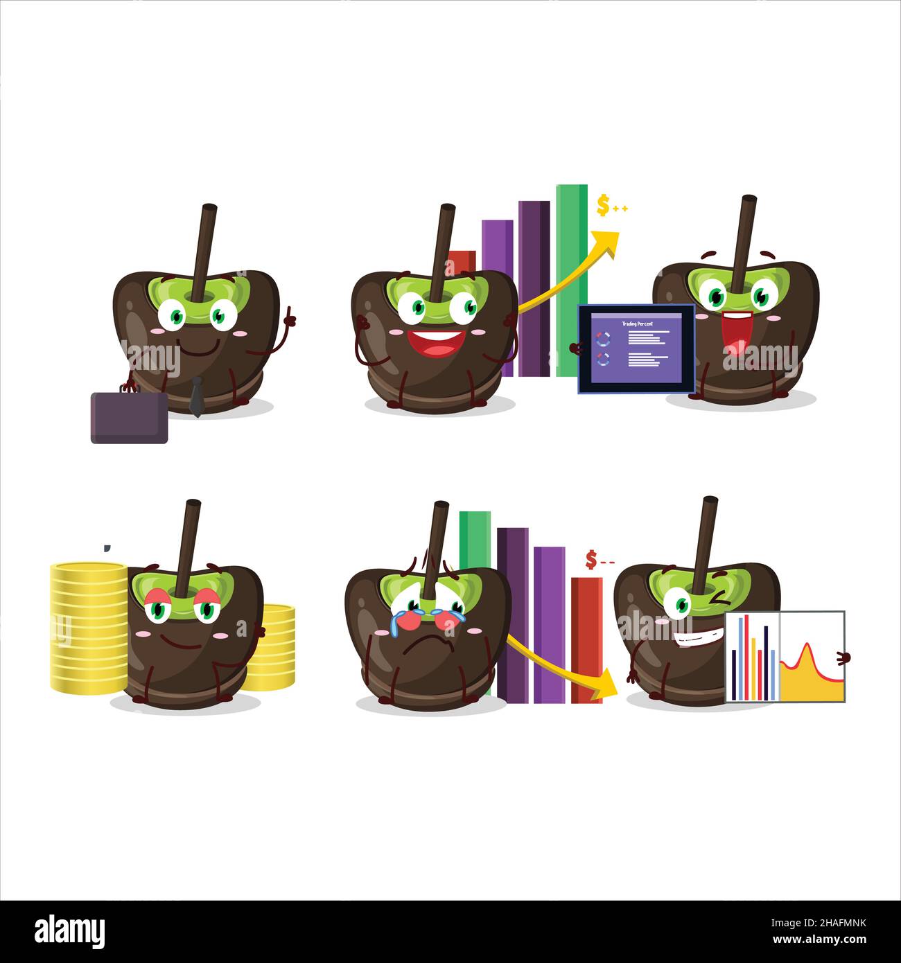 Chocolate sugar candy character designs as a trader investment mascot ...