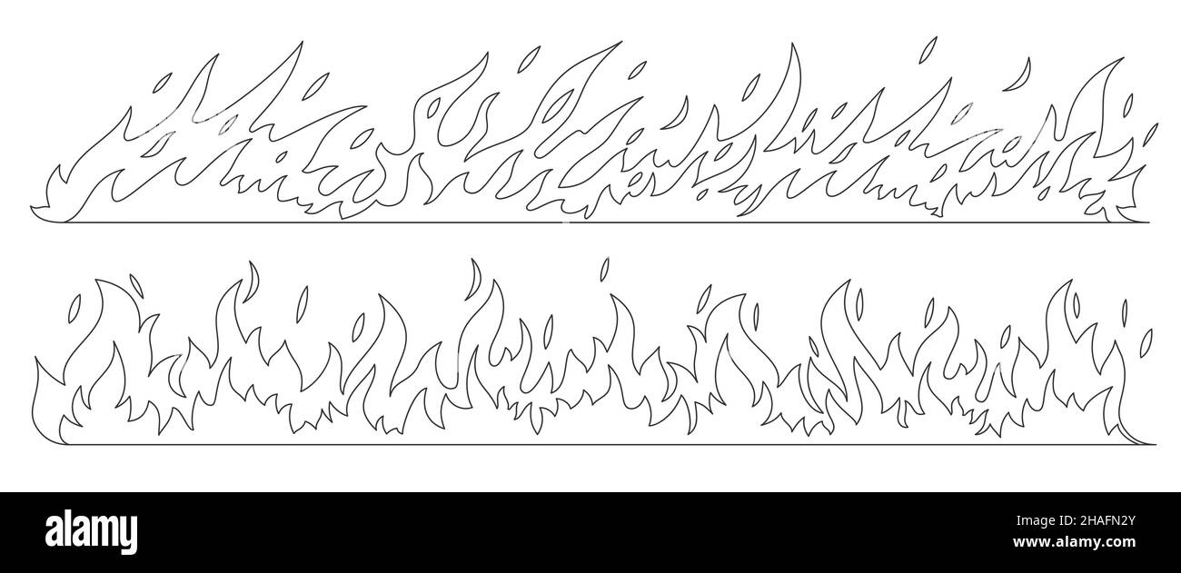 Flames Border Black And White