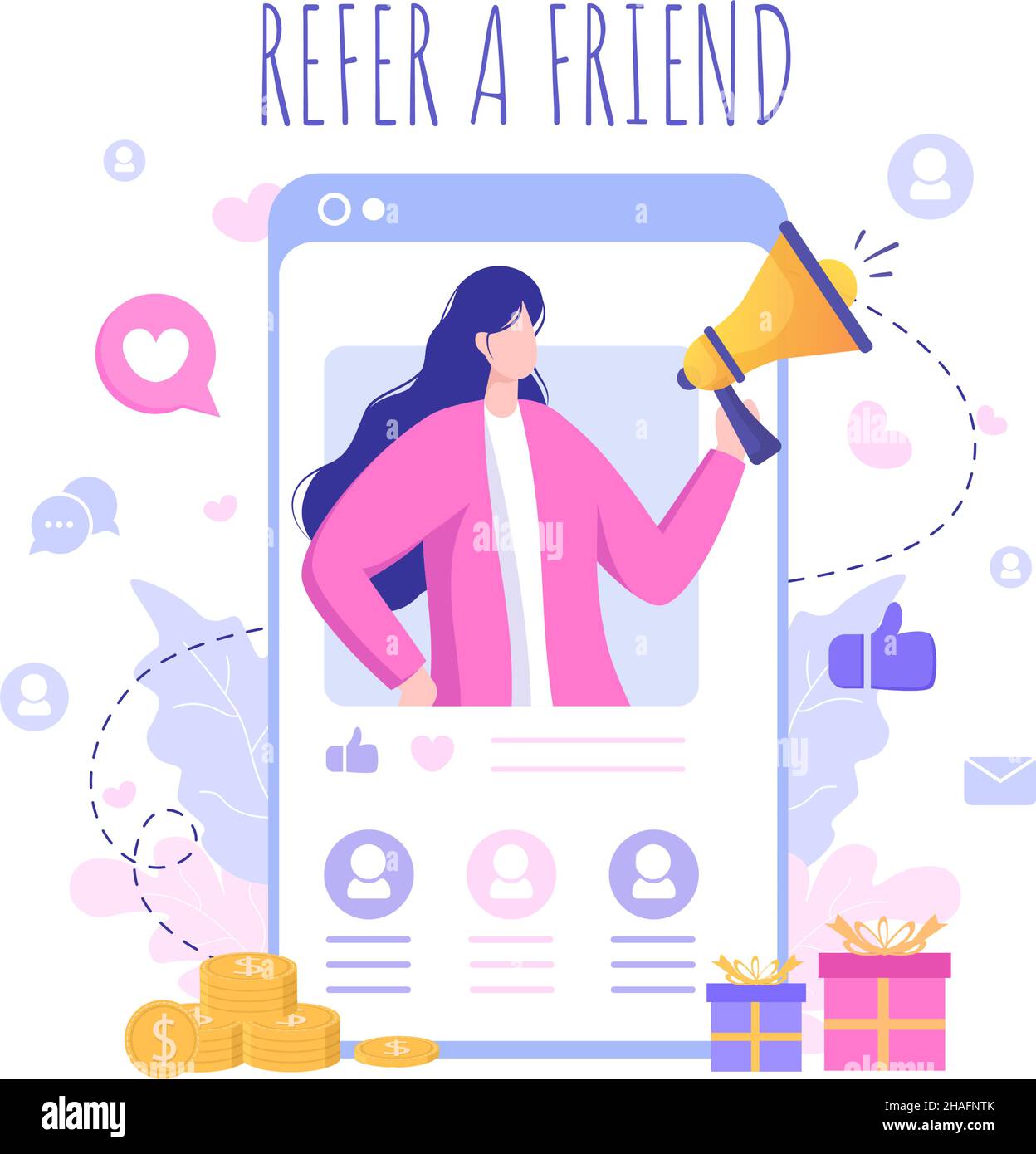 Refer a friend money Stock Vector Images - Alamy