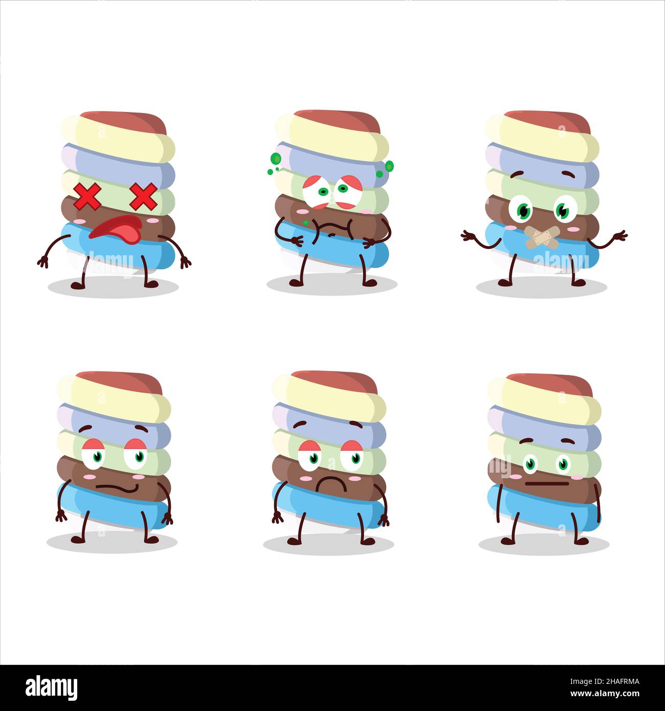Rainbow marshmallow twist cartoon character with nope expression ...