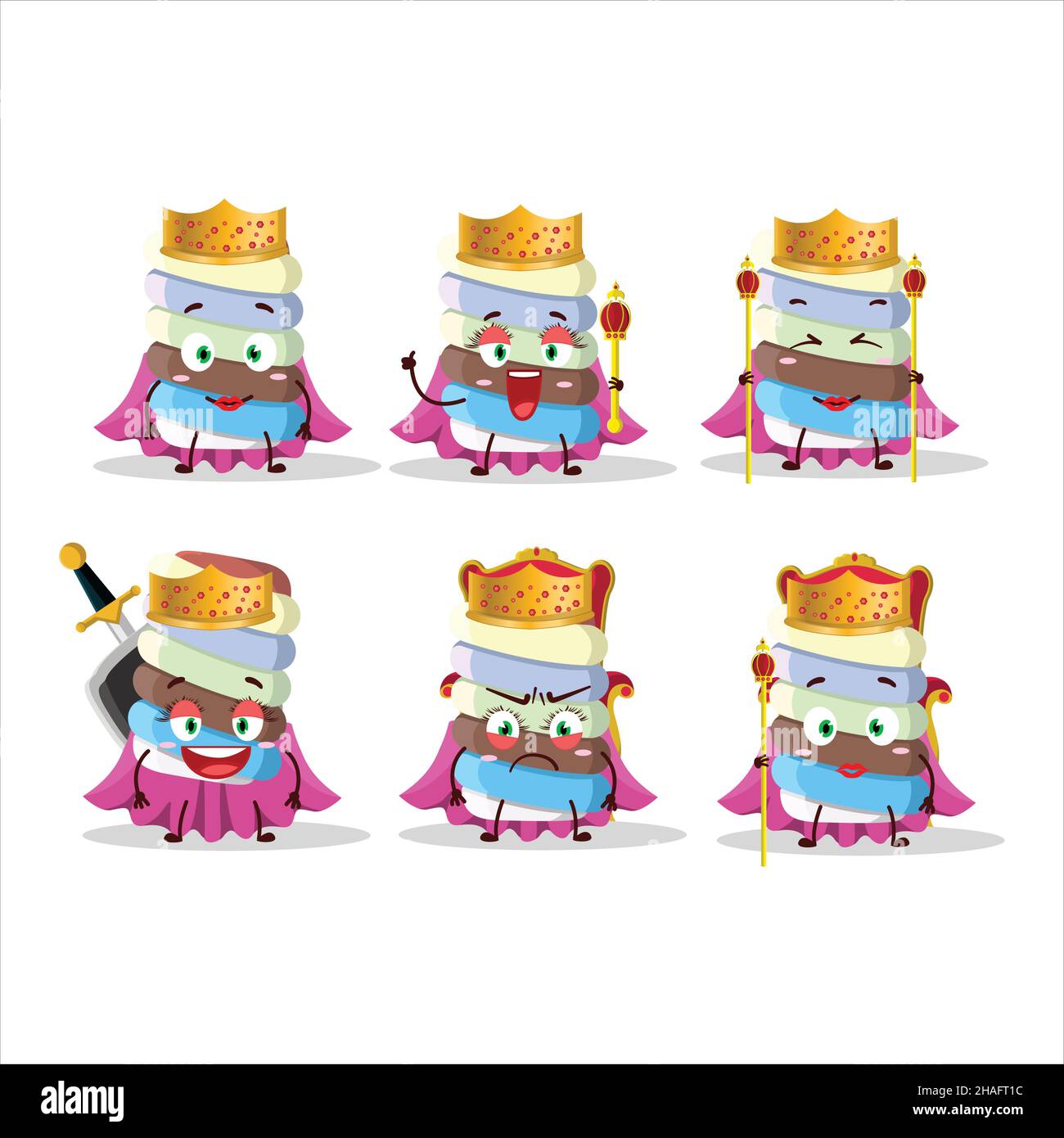 Queen and her magic clothes cartoon of rainbow marshmallow twist ...