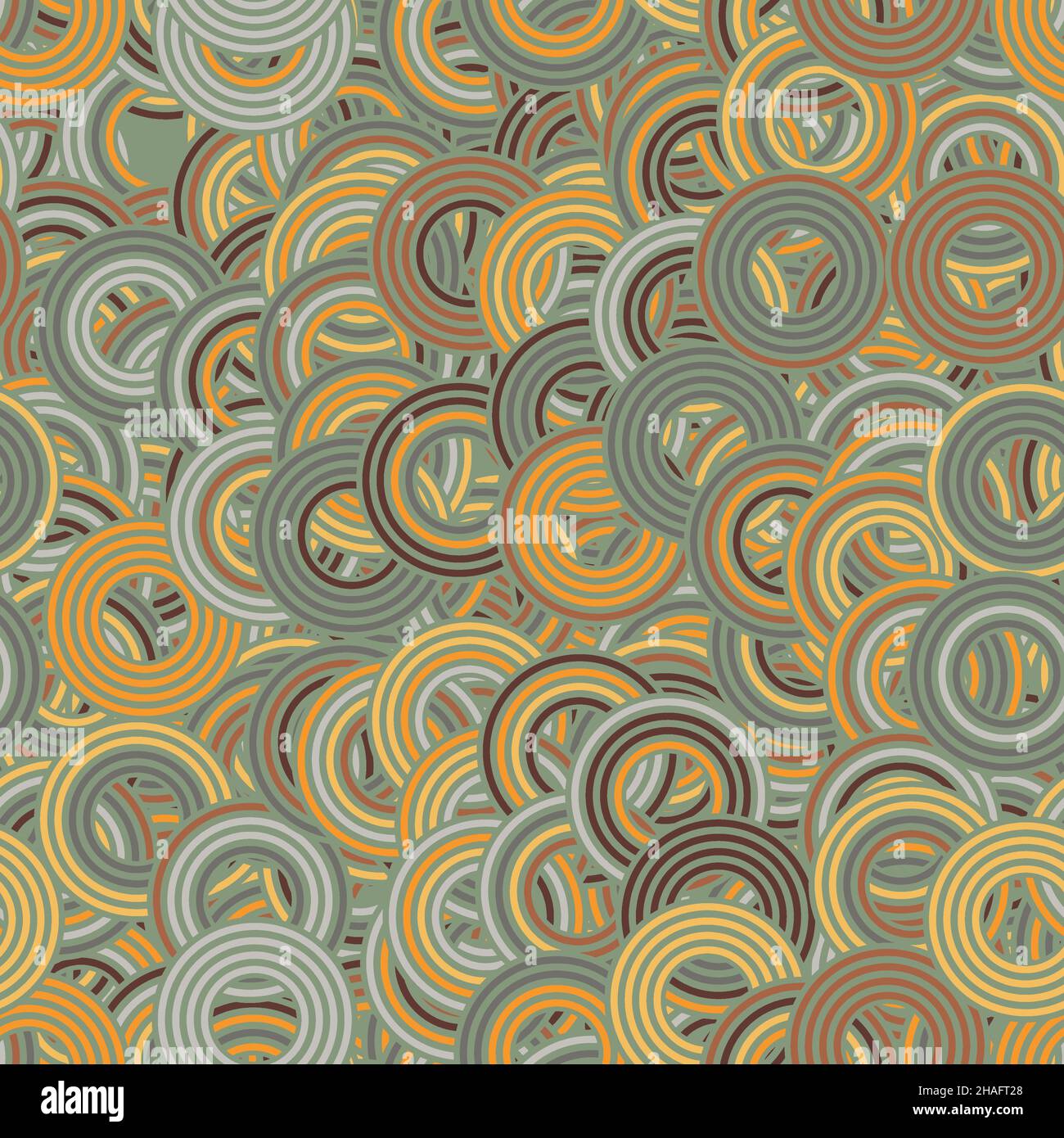 Seamless concentric circle in retro colors surface pattern design for ...