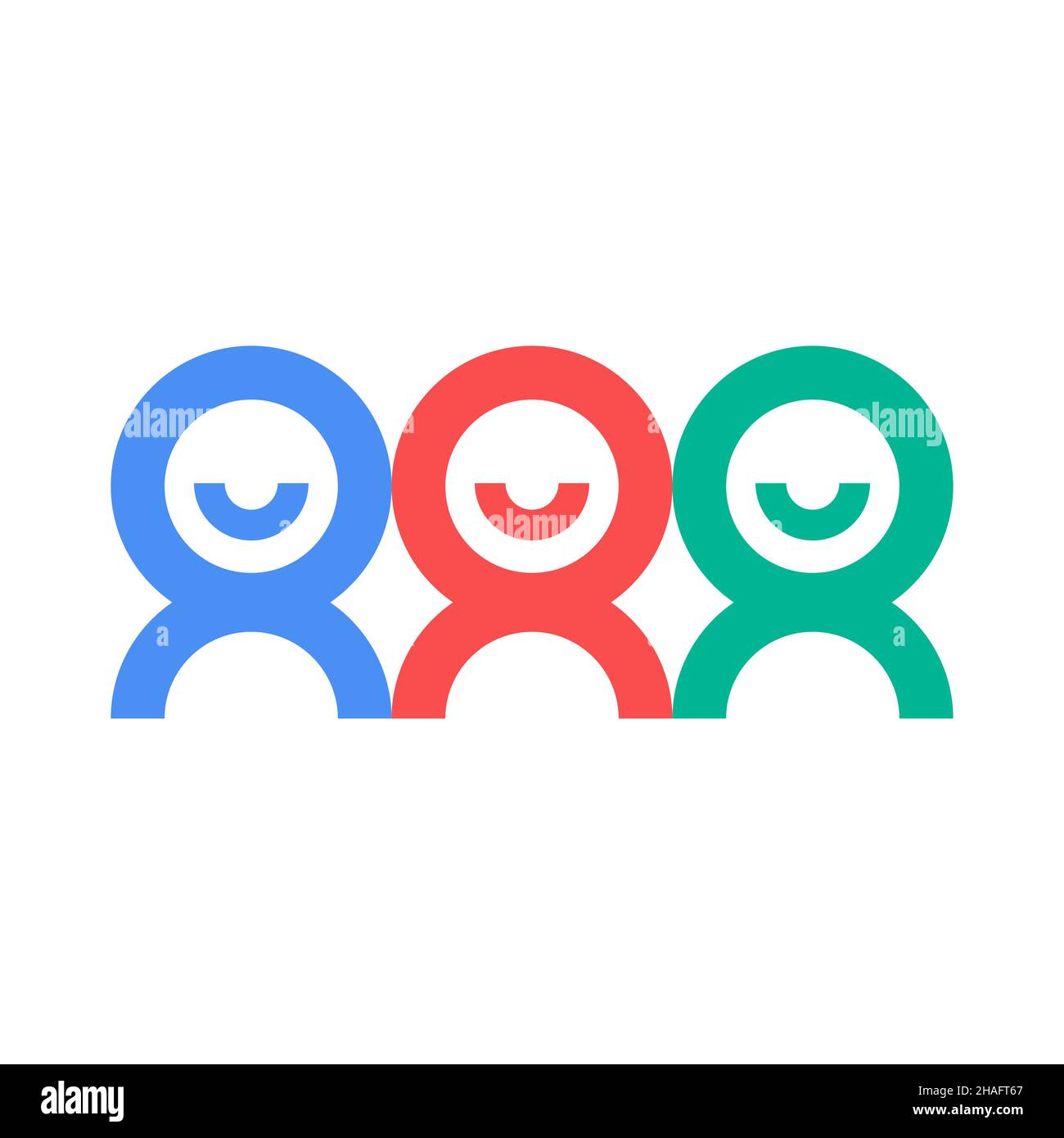 Abstract group of people icon. Collective, staff line minimal logo ...