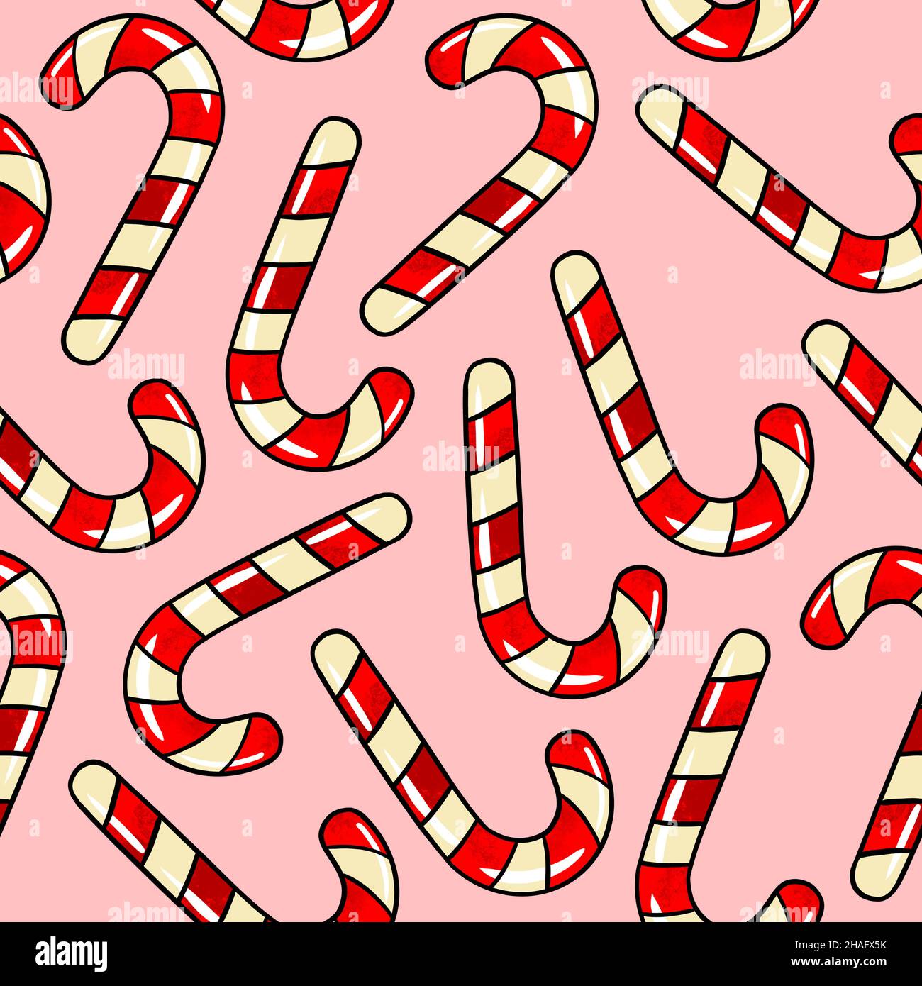 Seamless raster pattern candy lollipop red candy cane with white ...