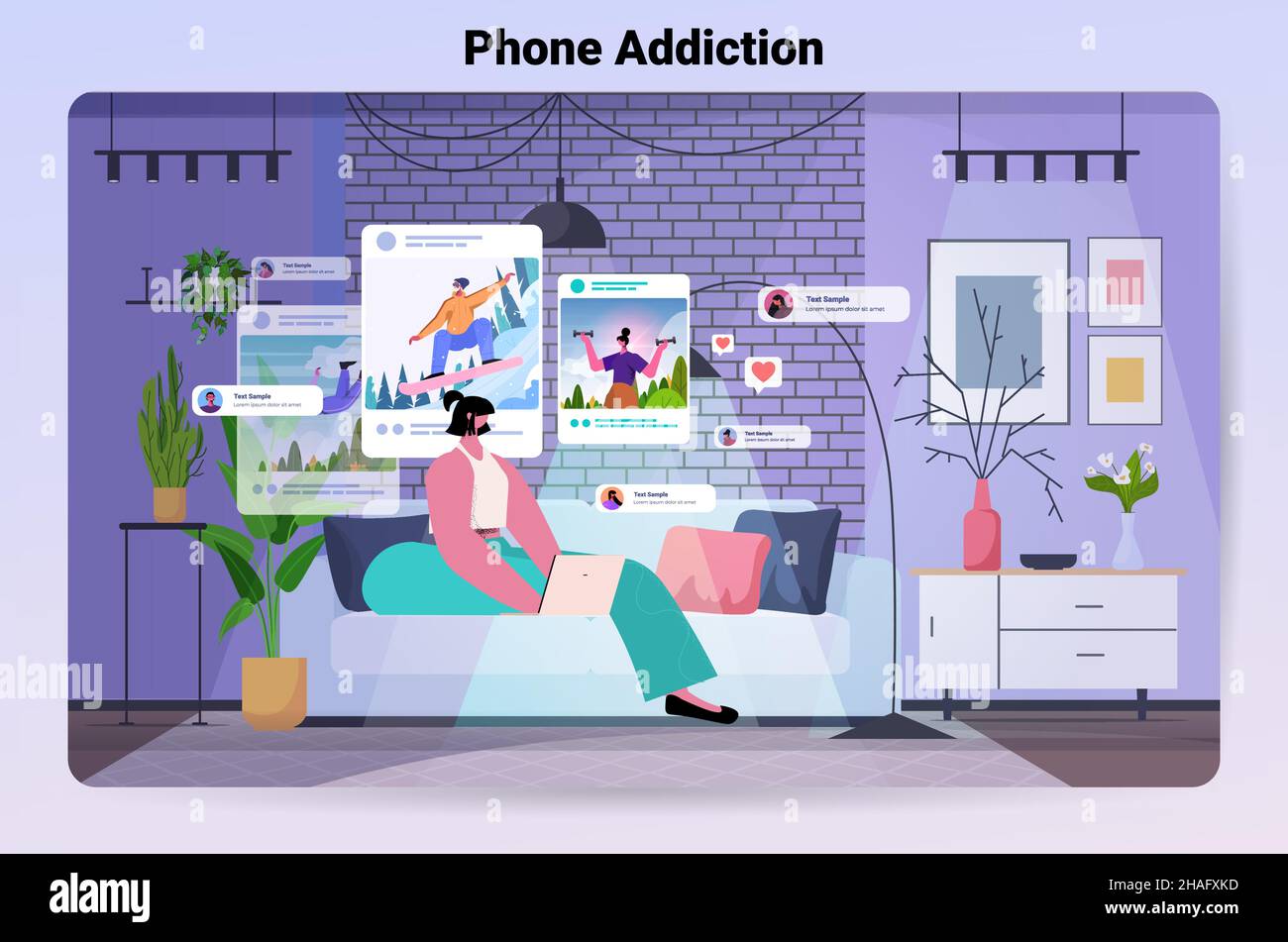 woman blogger sharing photos at social networks guy making posts for ...