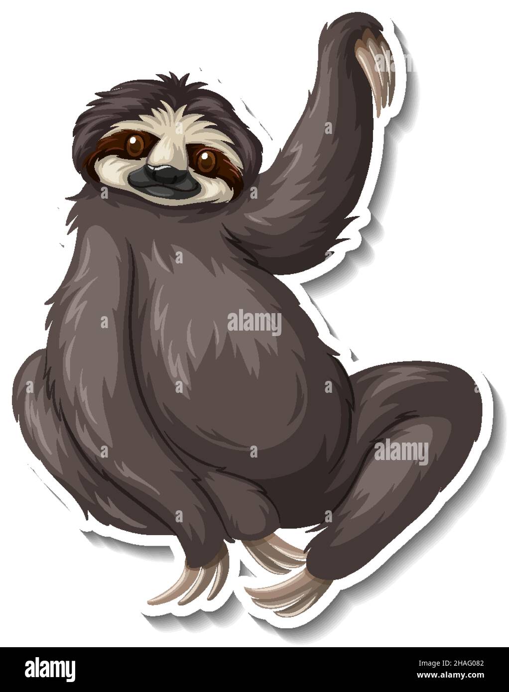 A sloth animal cartoon sticker illustration Stock Vector Image & Art ...