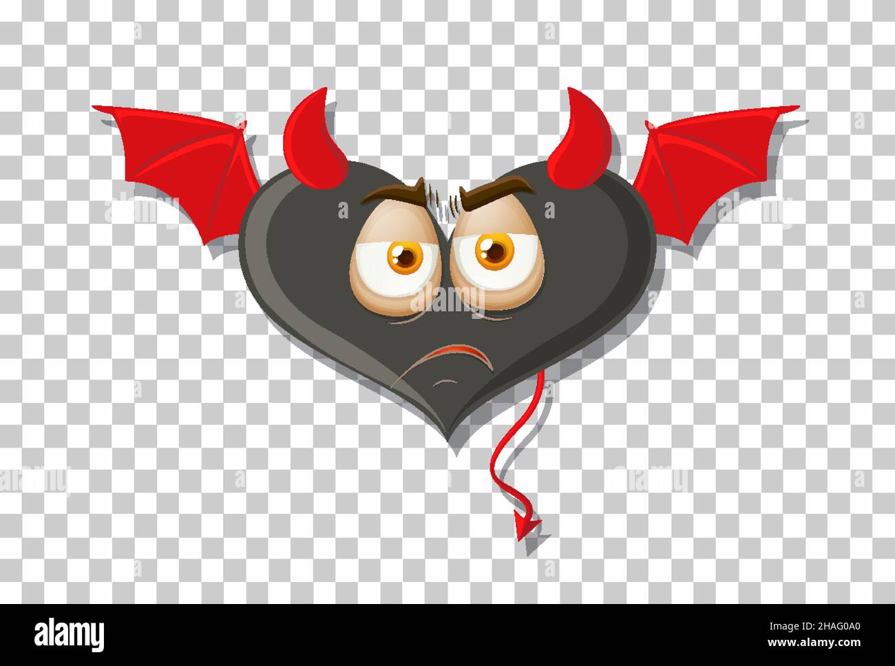 Heart shape devil with facial expression illustration Stock Vector ...