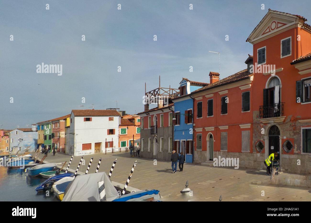 Venice, Burano island canal Stock Photo - Alamy
