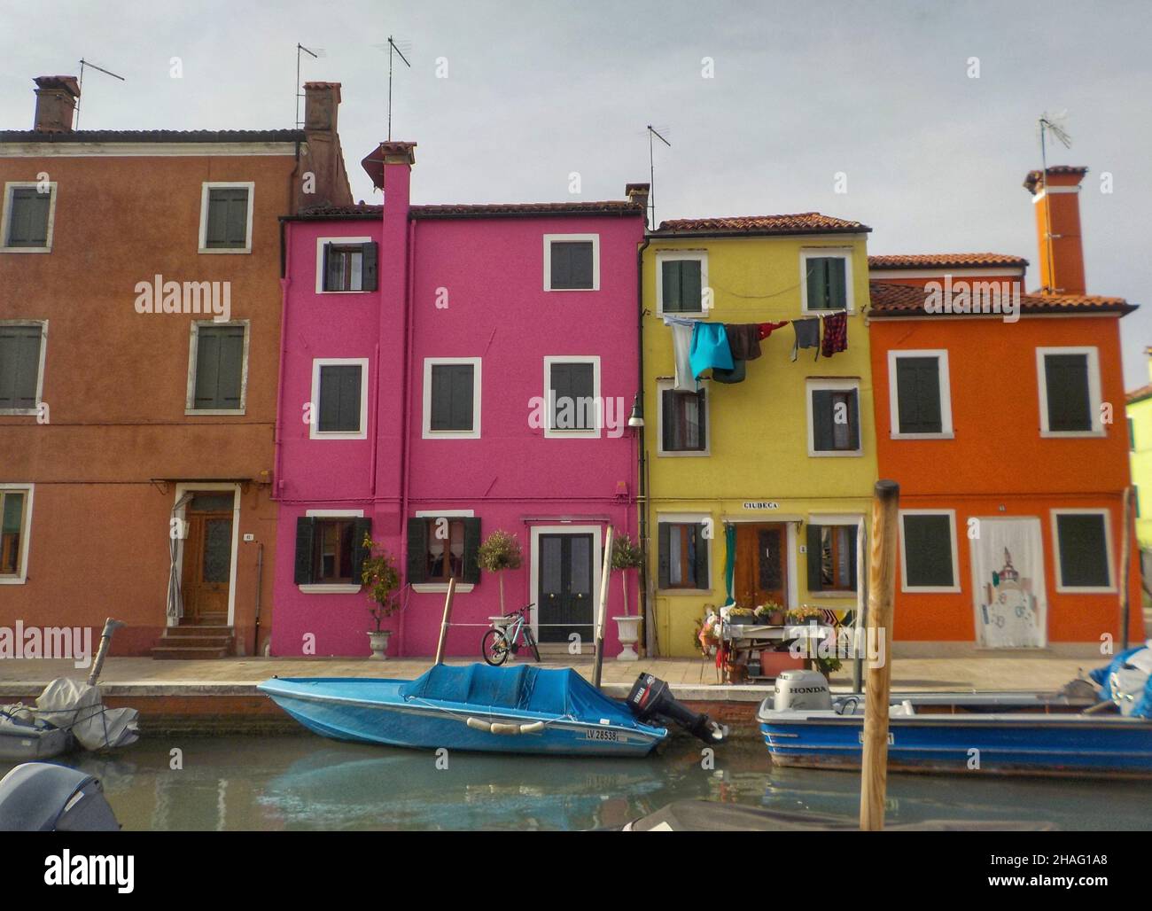 Venice, Burano island canal Stock Photo - Alamy